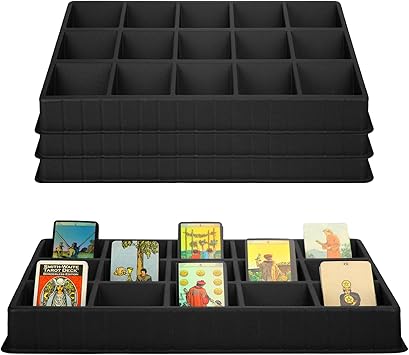 Amazon.com: Geetery 4 Pack Card Sorting Tray Black Stackable Sports ...