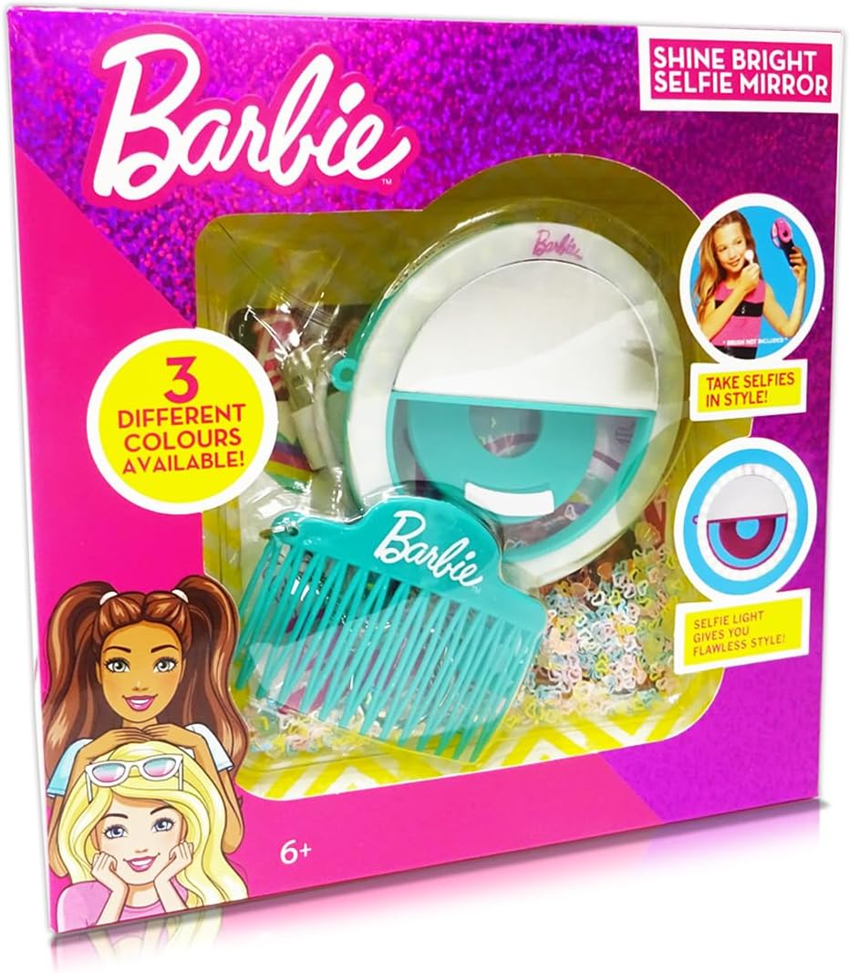 BARBIE YOU CAN BE ANYTHING SHINE BRIGHT. LED SELFIE MIRROR. PHONE ...