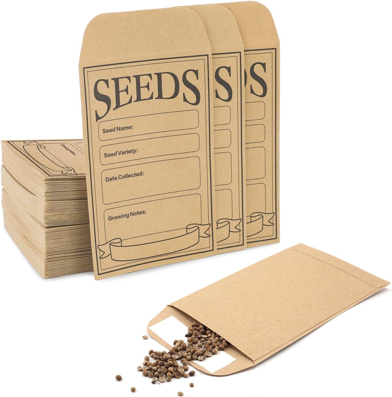 Amazon.com : 3.15" x 5.71" 100pcs Seed Envelopes, Self Sealing Seed ...