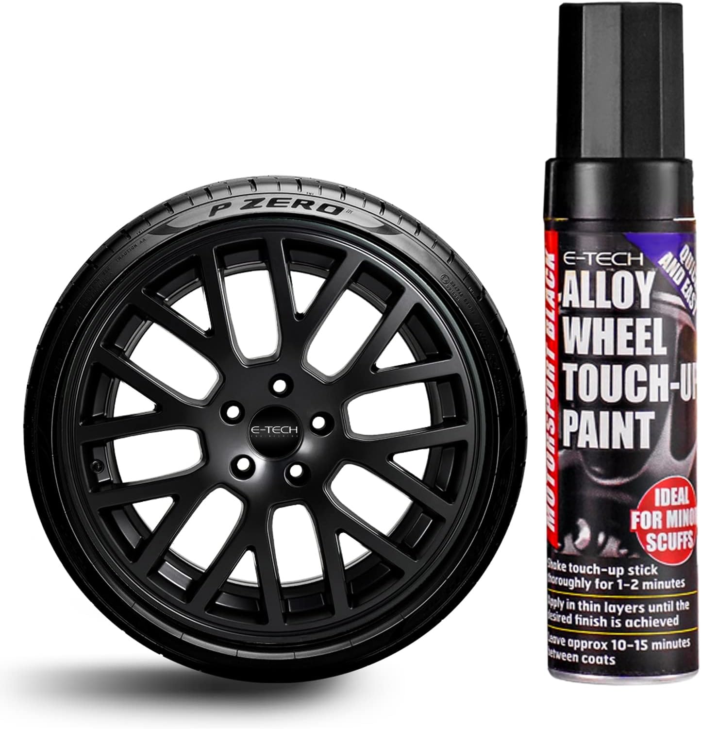 E-TECH MOTORSPORT BLACK Chip Resistant Satin Alloy Wheel Paint 400ml ...