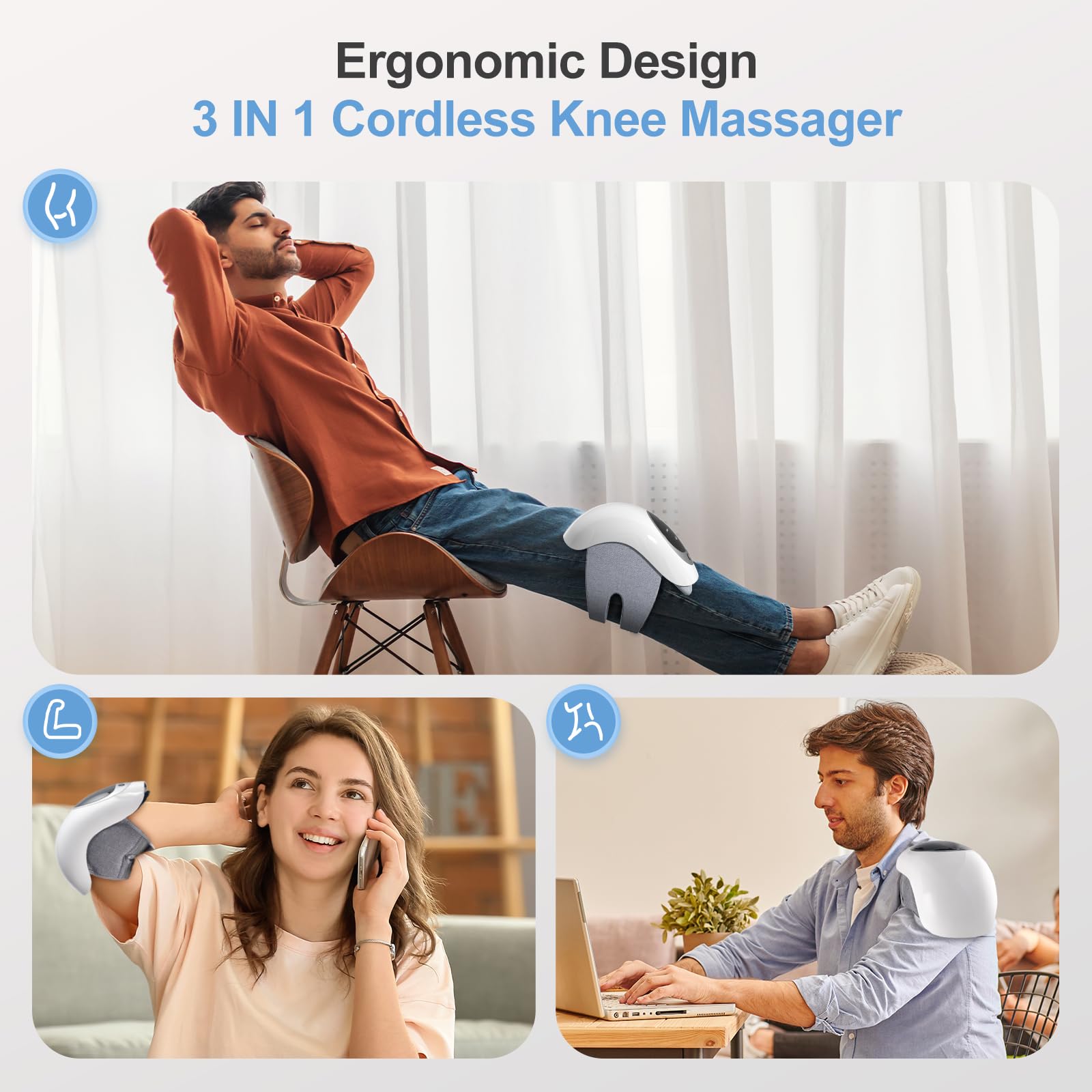 Snapklik.com : Cordless Knee Massager For FDA Registered, Infrared Heat ...