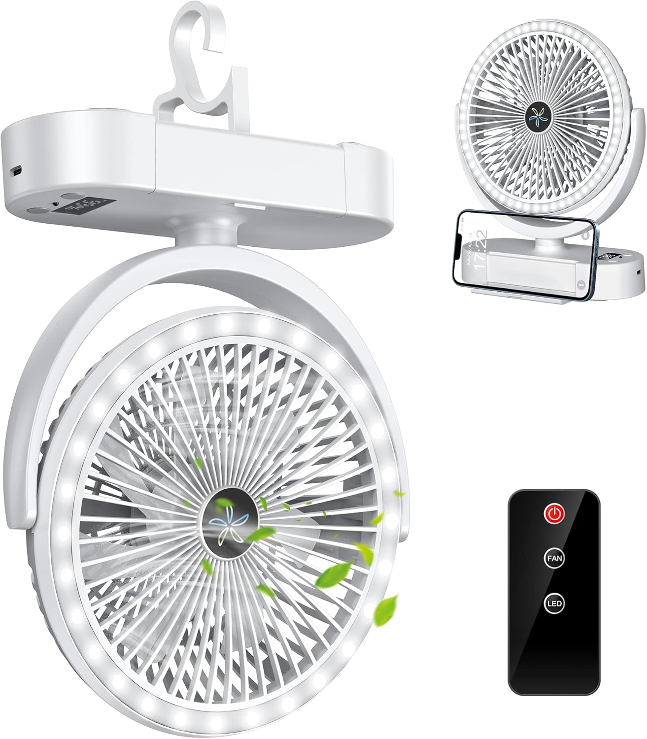 Amazon.com: LICONIX Portable Fan, Camping Fan with LED Lantern, 10 ...