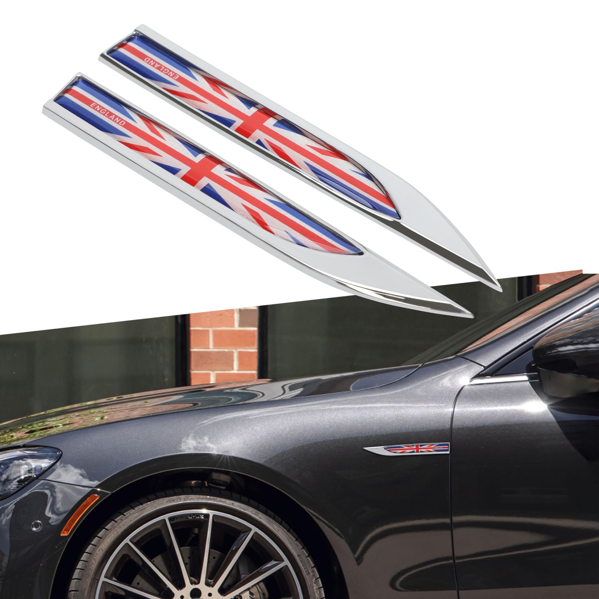 Amazon.com: TOMALL 2Pcs 3D Metal Flag Emblem Badge for Car Side Fender ...