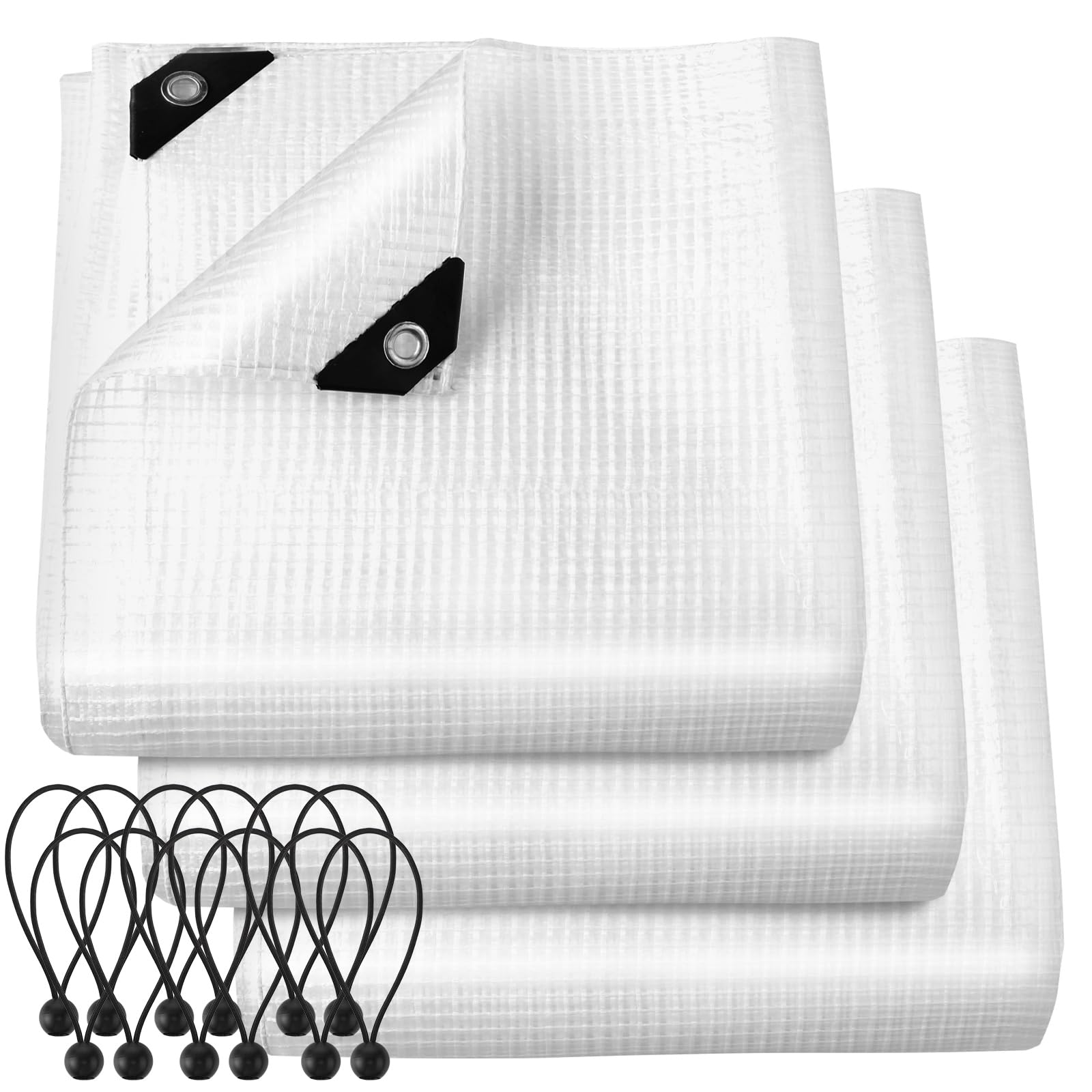 Amazon.com: Peryiter 3 Pcs Heavy Duty Waterproof Mesh Tarps with 12 ...