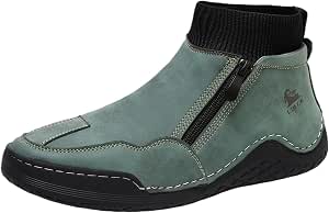 Amazon.co.jp: Men's Italian Handmade Suede High Boots, Beck Shoes Men ...