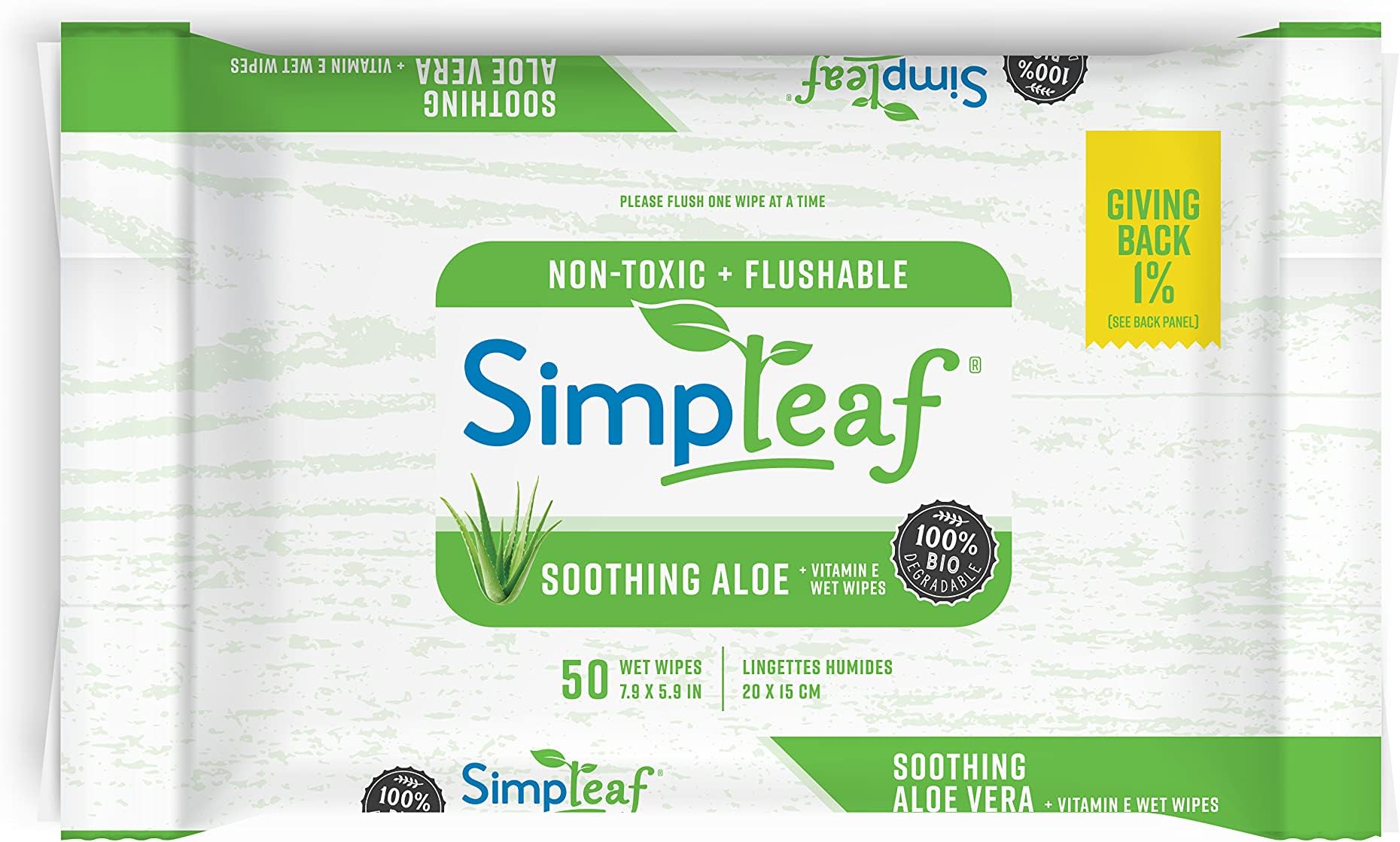 Amazon.com: Simpleaf Flushable Wet Wipes | Eco- Friendly, Paraben & Alcohol Free ...