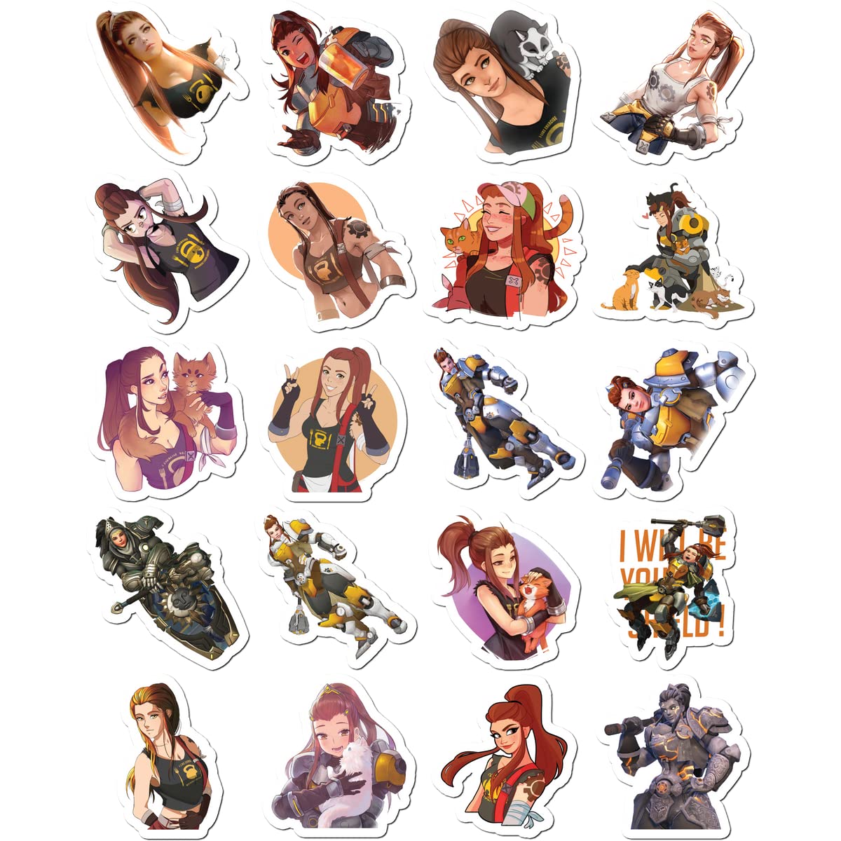 Amazon.com: Stickers 20 Pcs Per Pack Overwatch Waterproof Brigitte ...