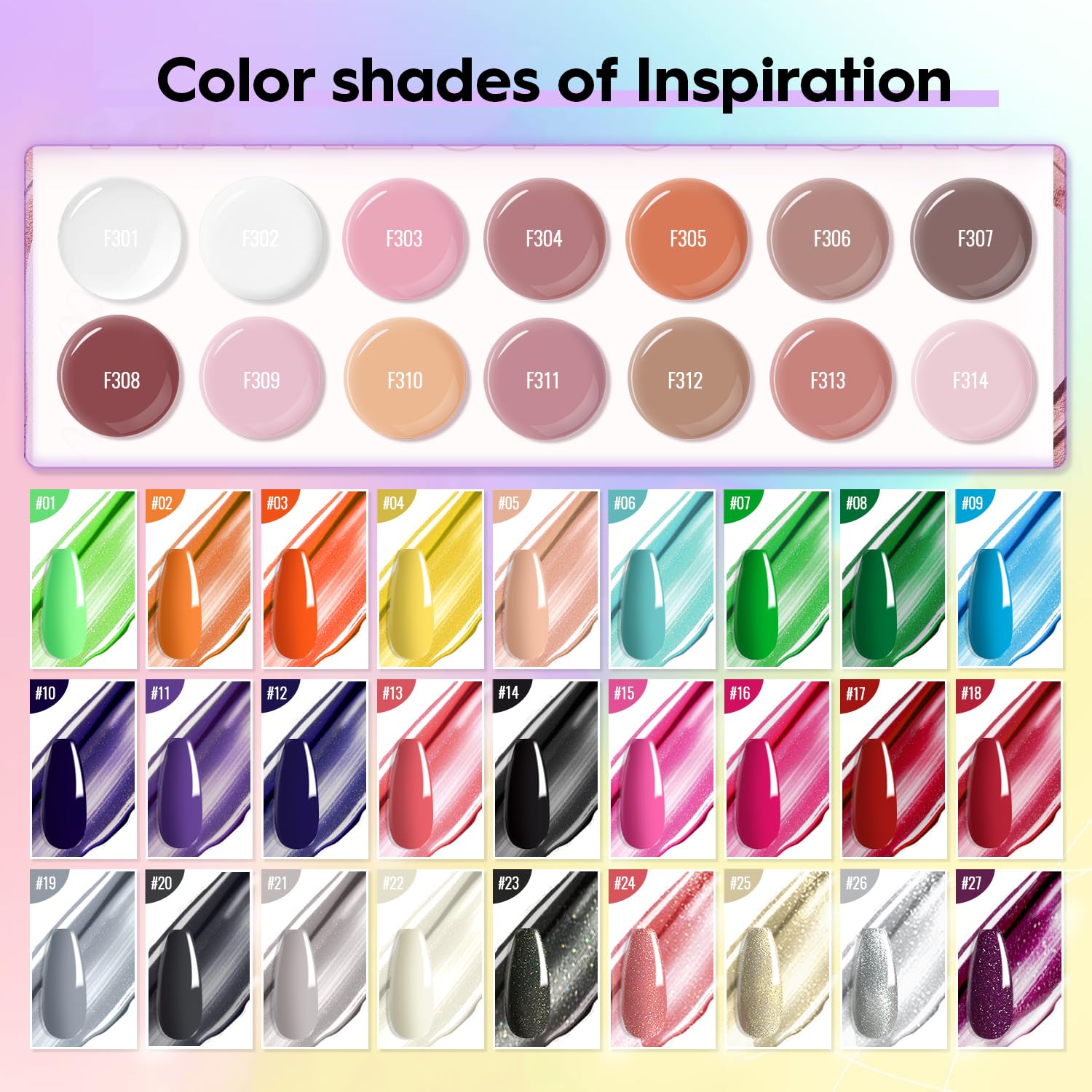 JEWHITENY 14 Colors Poly Gel Nail Kit 27 Colors Gel Nail Polish Kit ...
