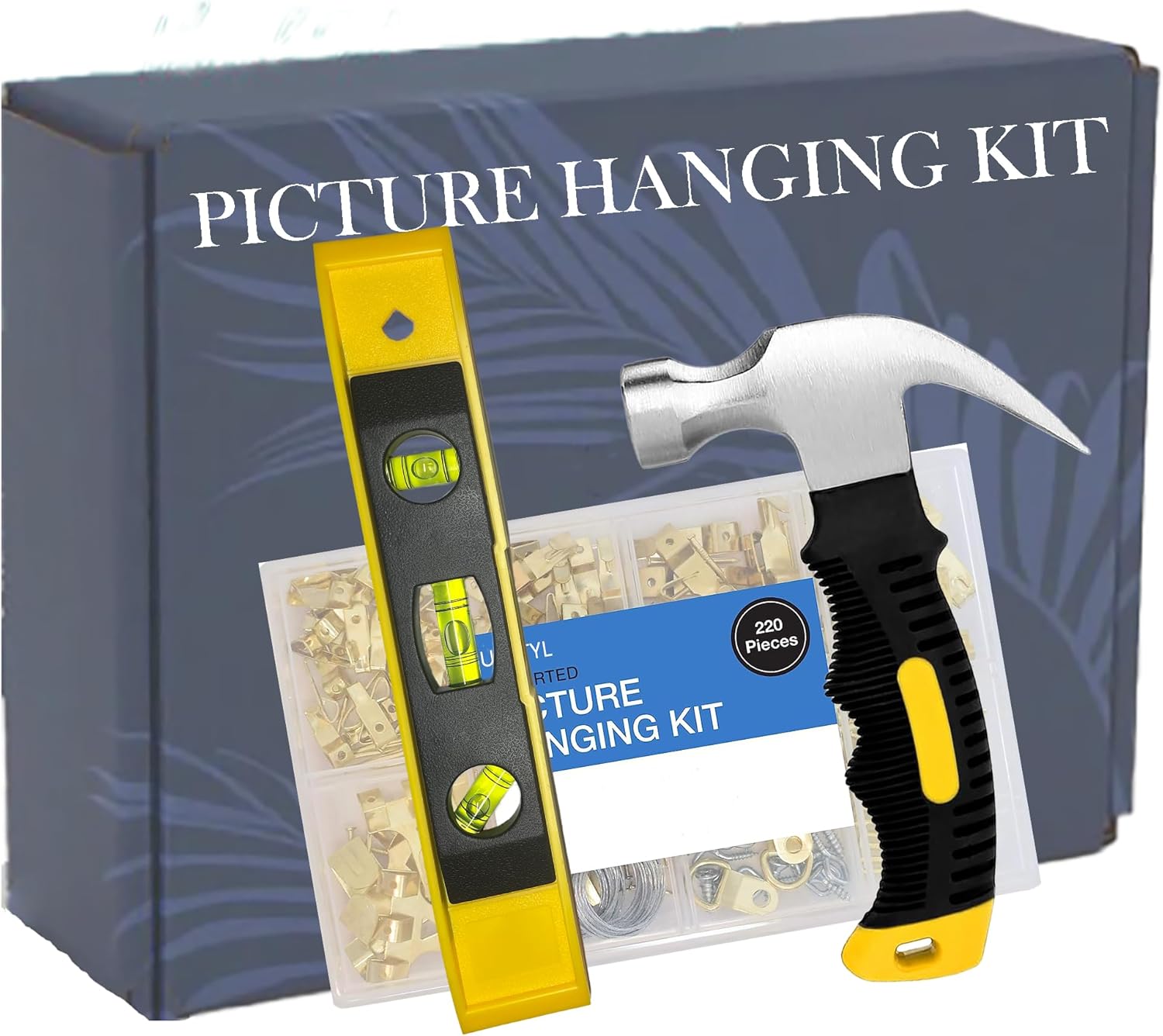 UPSTYL 222pcs Picture Hanging Kit, Hammer, Level, Picture Hanger ...