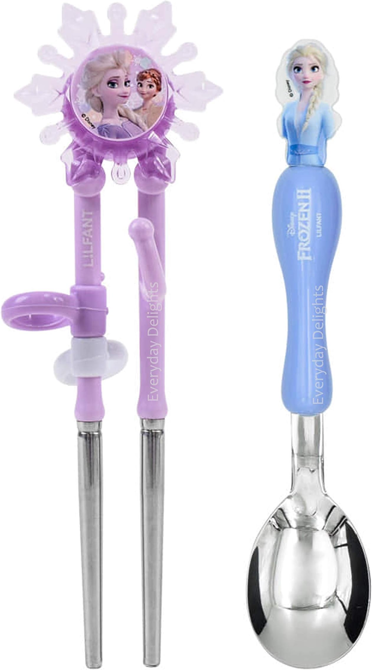 Amazon.com | Frozen Fork and Spoon Flatware Set with Elsa and Anna on ...