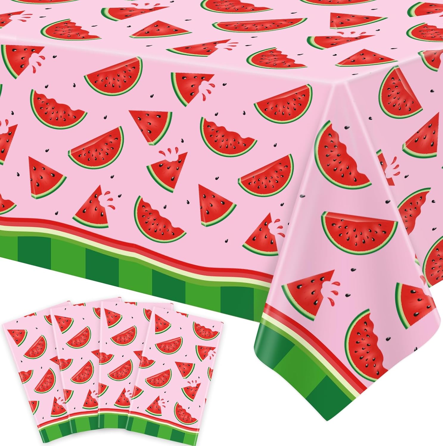 Amazon.com: TJYJOY 4 Pack Pink Watermelon Tablecloth Melon Table Cloth ...