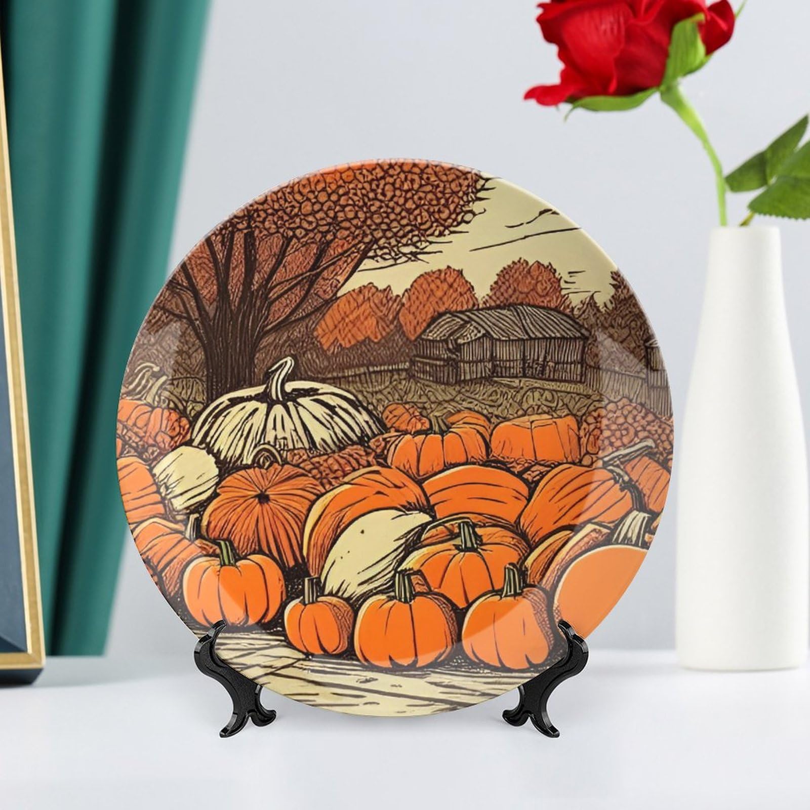 Fall Paintings On Plates Wall Plates Folk Art – Trove Craft India