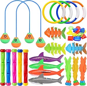 WenYa Diving Toys for Kids, 33PCS Swimming Pool Sinkers Diving Toys ...