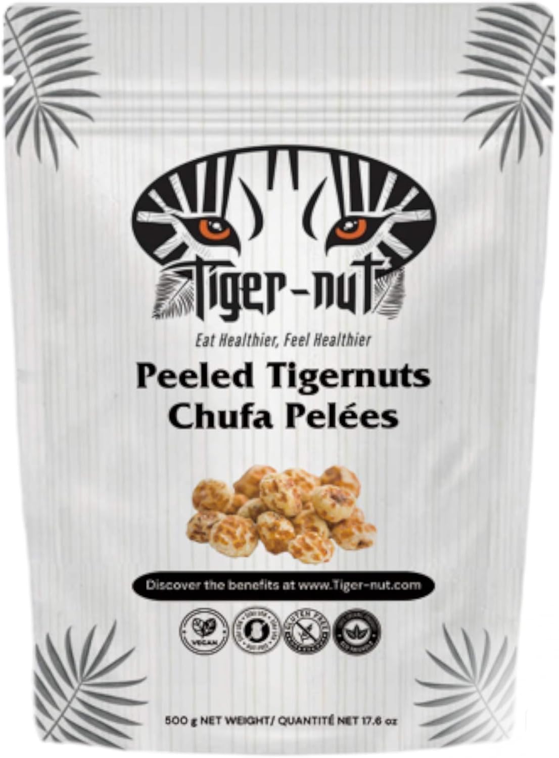 Tiger-Nut Organic Peeled Tigernuts, Non-GMO, Vegan, Gluten-Free, Nut ...