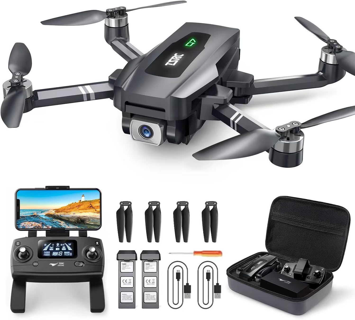 Amazon.com: TENSSENX GPS Drone with 4K UHD Camera for Adults, TSRC Q7 ...
