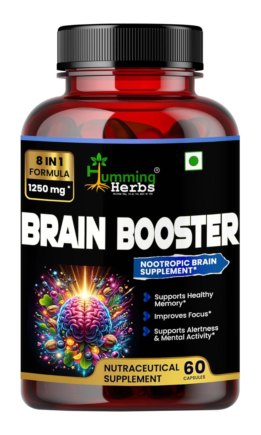 Buy Humming Herbs Brain Booster | Nootropic Brain Supplement for Memory ...