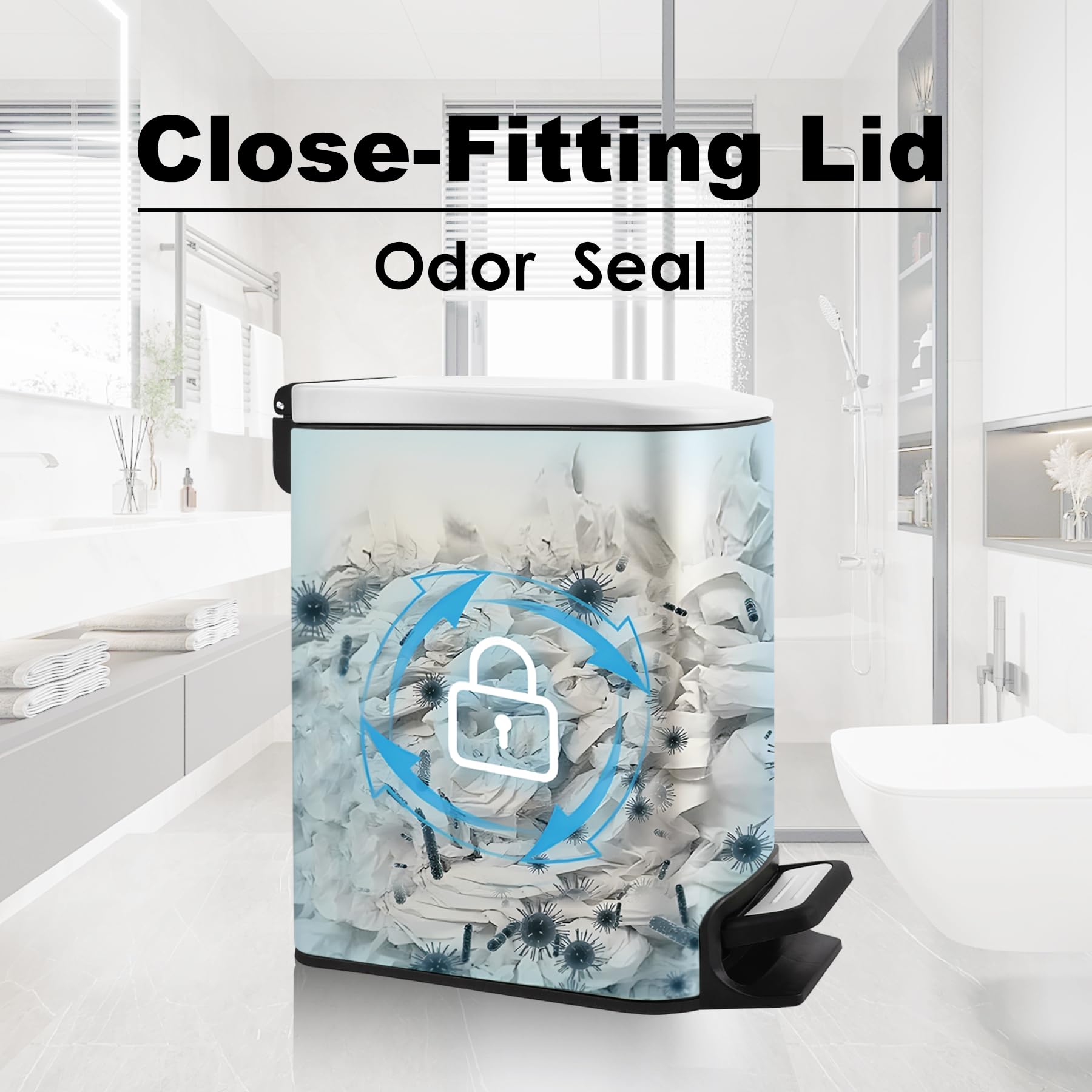 Snapklik.com : TIPGO Small Bathroom Trash Can