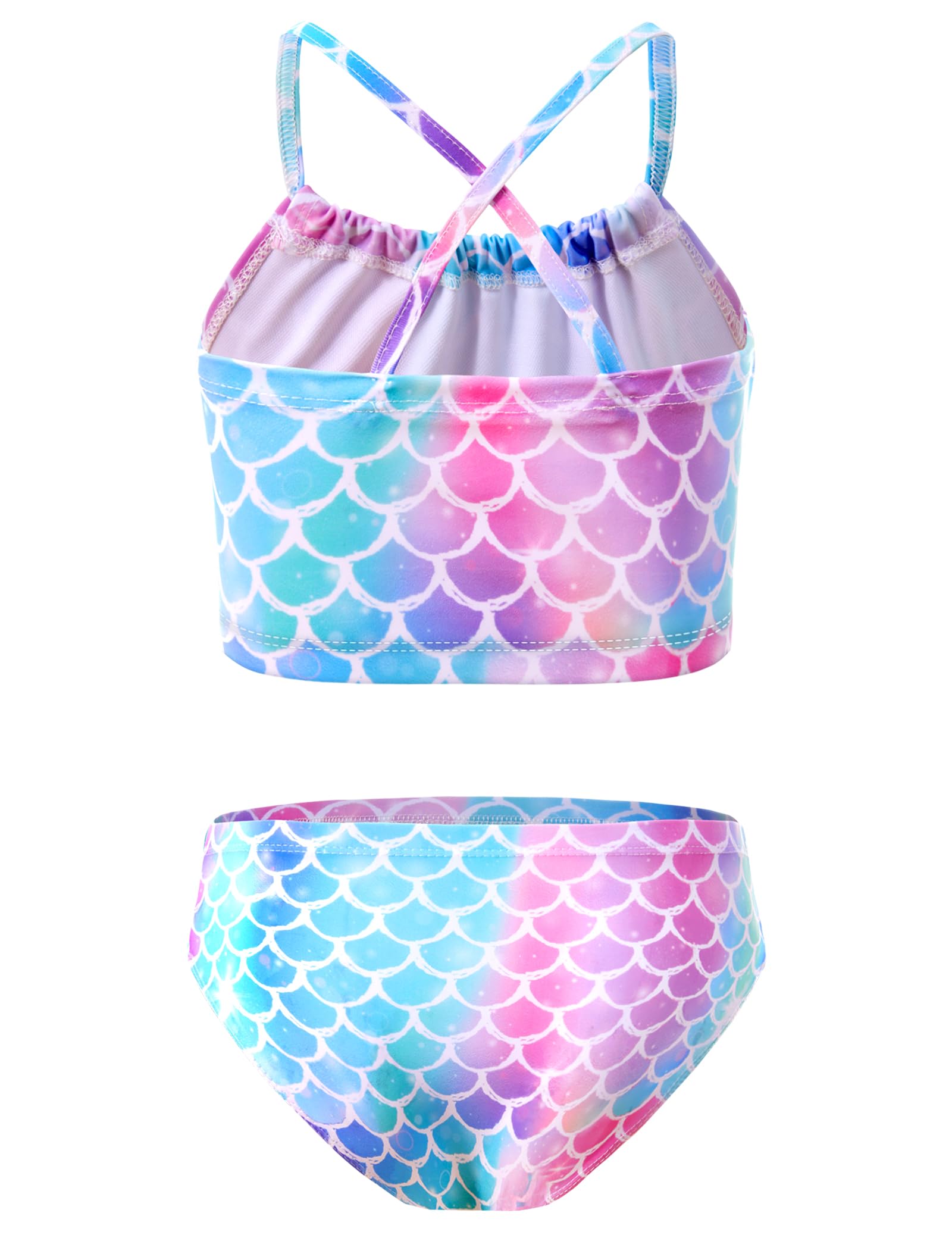 Snapklik.com : Two Piece Swimsuit For Girls 7-8 Years Old Blue Mermaid ...