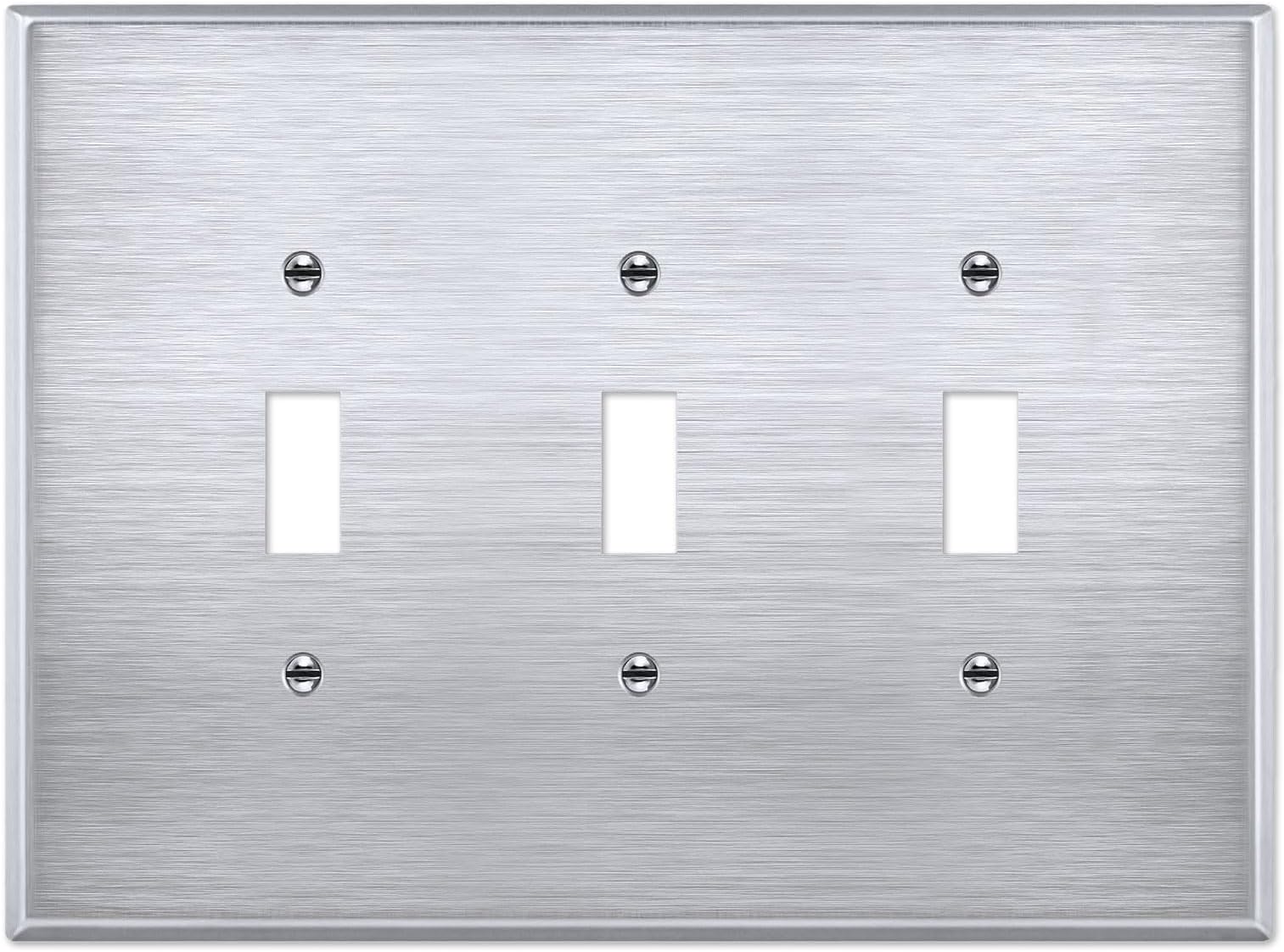 Over Sized Jumbo Smooth White 3 Gang Toggle Light Switch Wall Plate ...