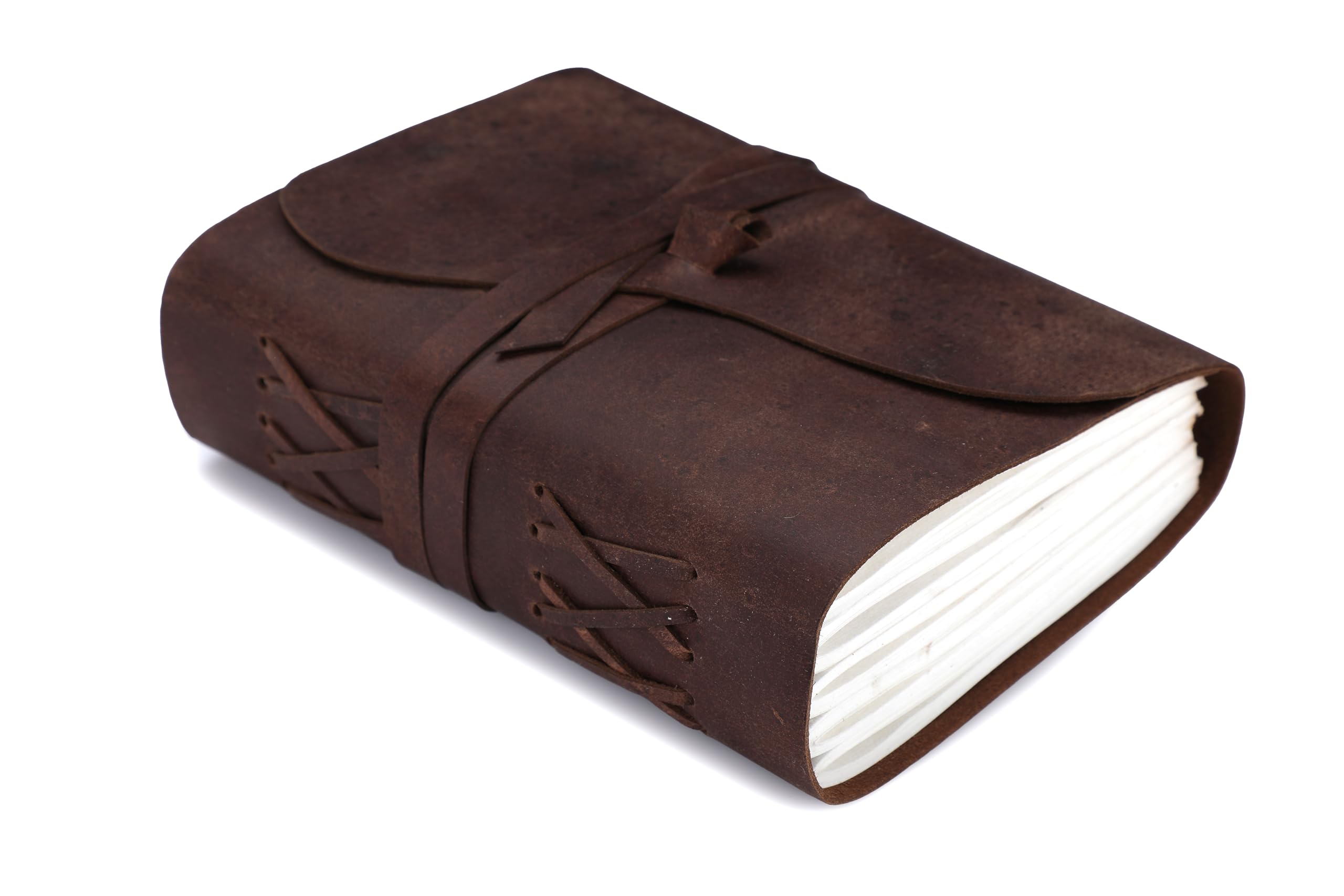 Fausta Flap Leather Journal for Writing, 240 Pages 7 x 5 inches ...