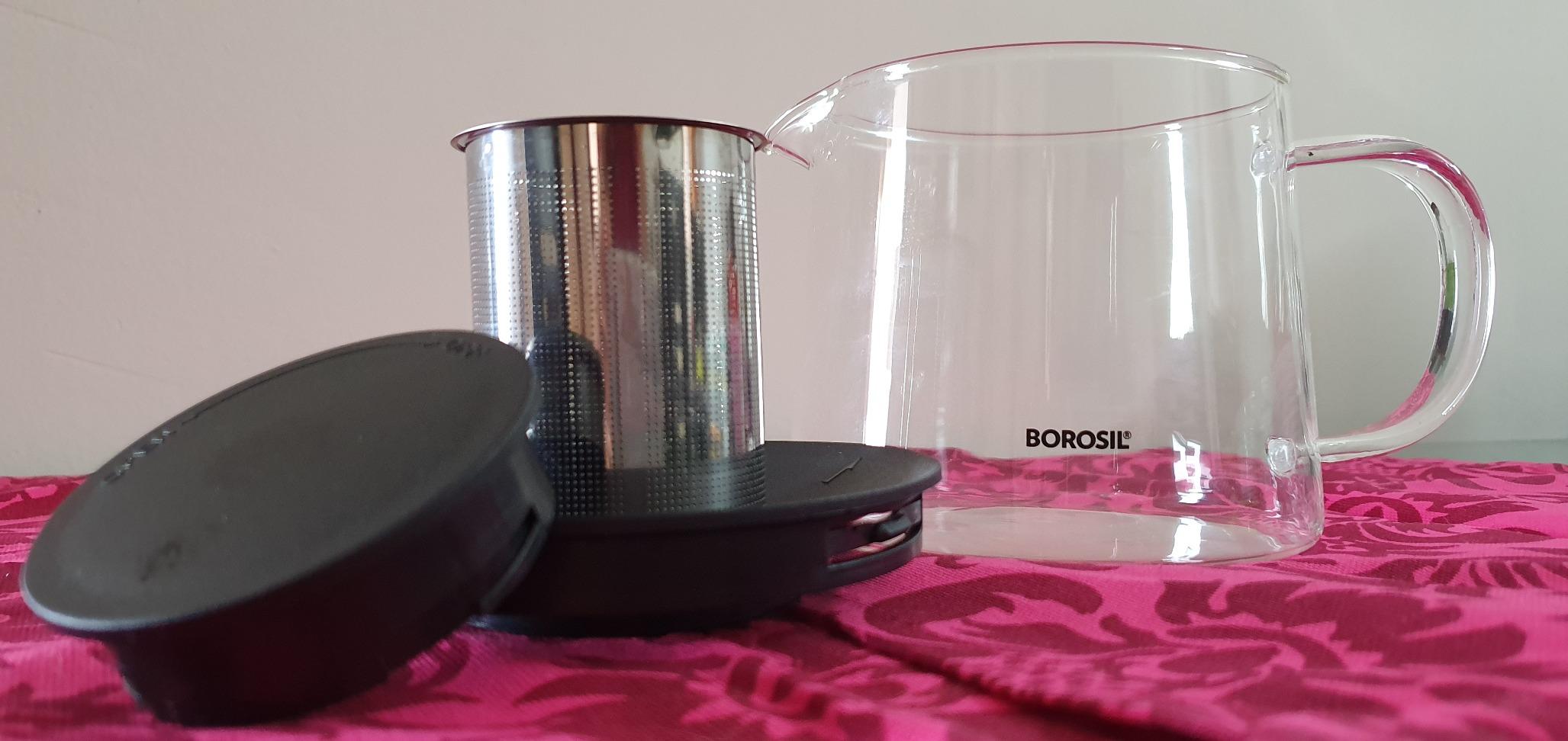 Buy Borosil Carafe Flame Proof Glass Kettle with SS Infuser, 1L Online ...