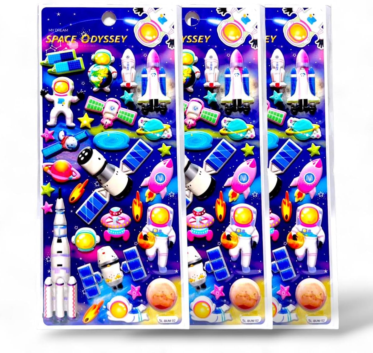 Amazon.com: A37-Space Odyssey Puffy Stickers, 3D Raised Design, Kids ...