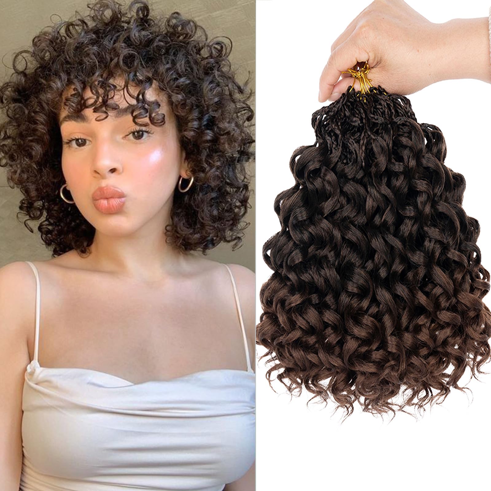 Amazon.com : 10 Inch Gogo Curl Crochet Hair 8 Packs Pre-Looped Deep ...