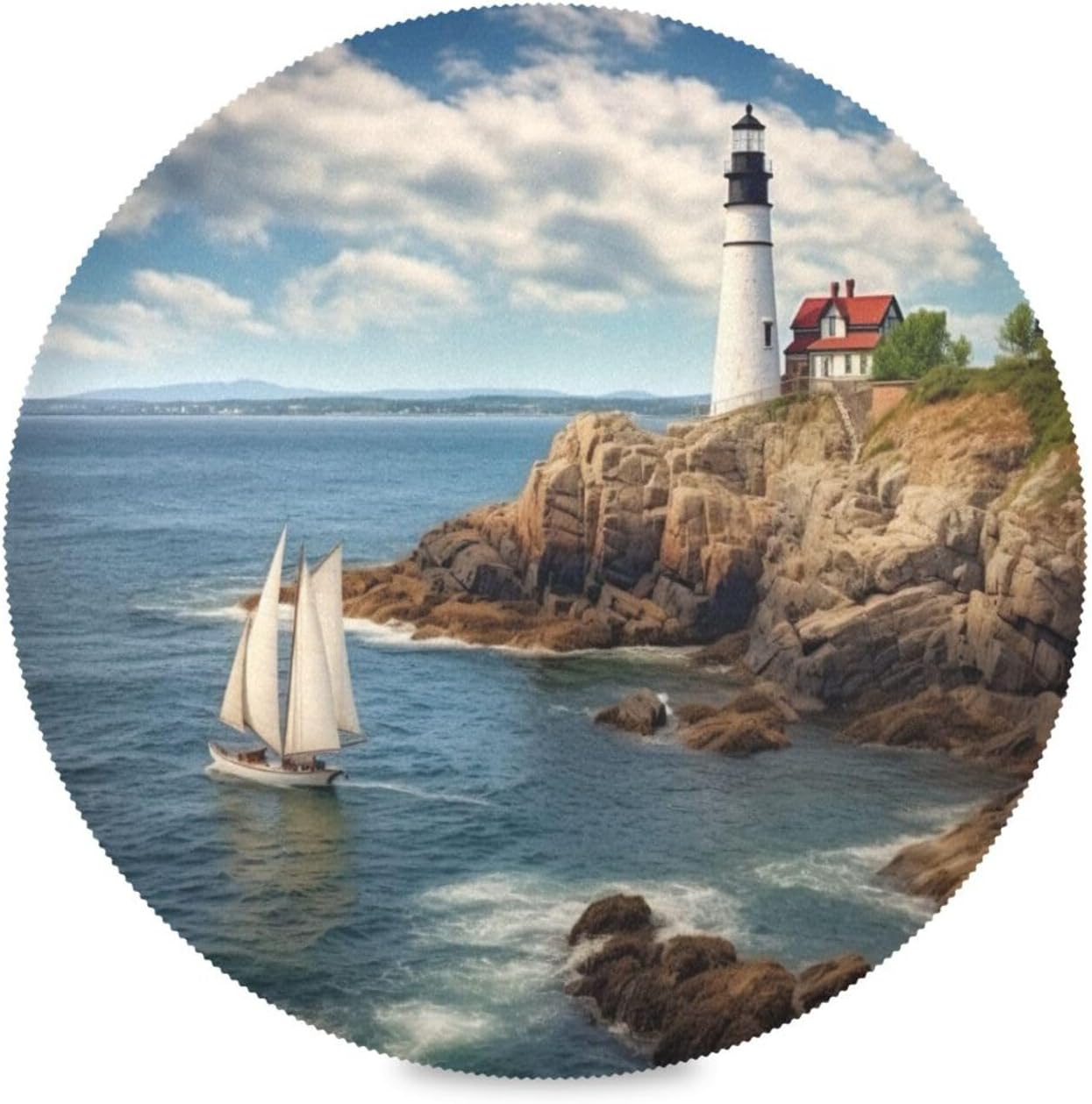 Amazon.com: Nesatuwa Lighthouse Round Placemats Set of 4 Table Mats for ...