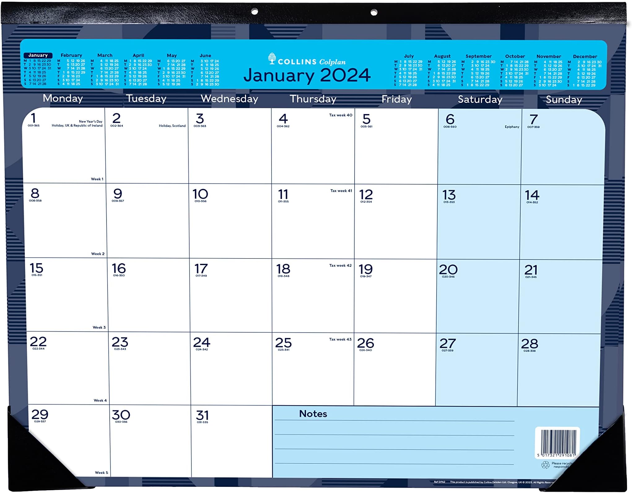 SIGEL HO550 Paper Desk Pad / Wall Calendar, with 3-year calendar, A2 ...