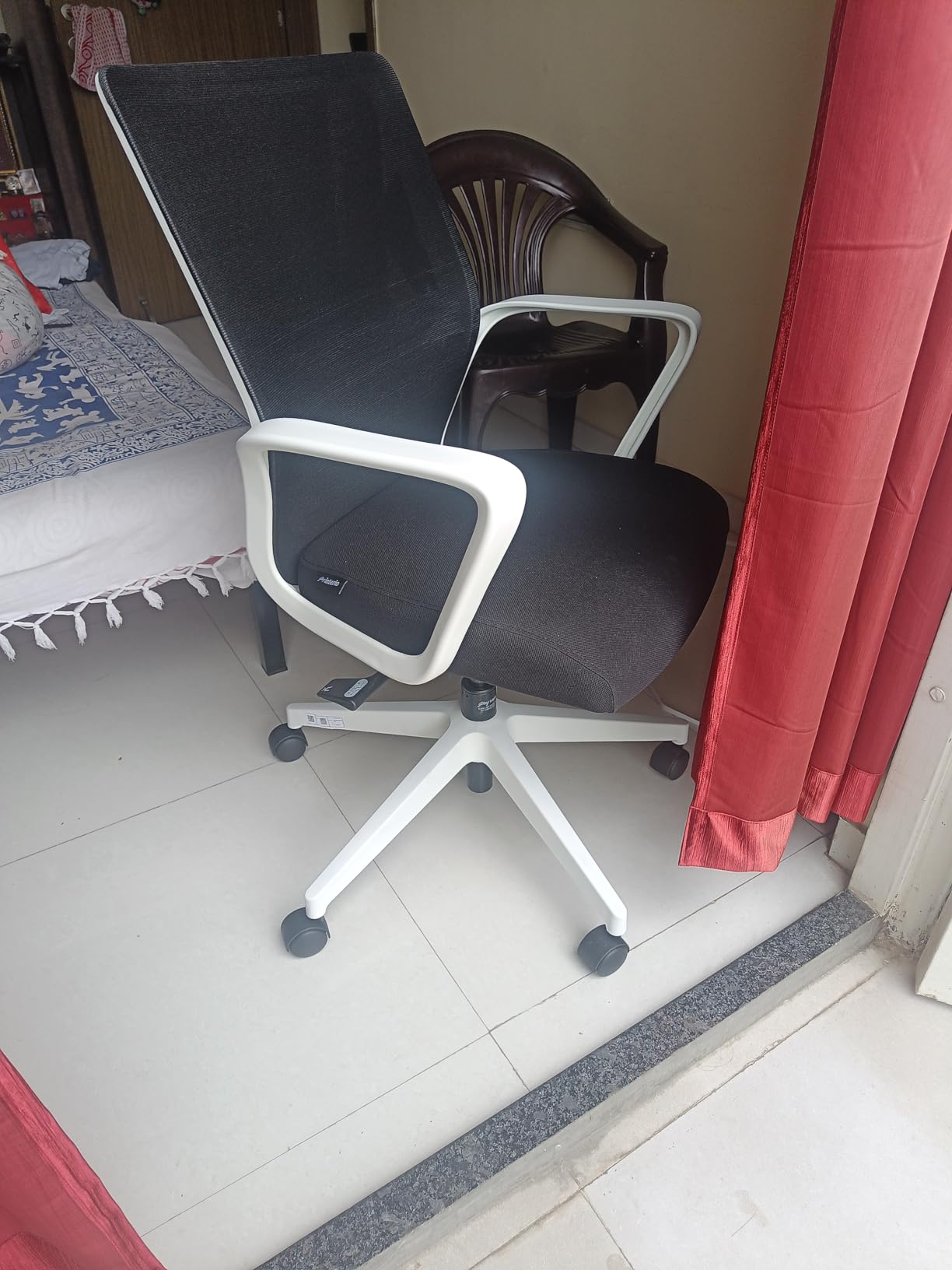 GODREJ INTERIO Vurv Mid Back Fabric Office Arm Chair, Red : Amazon.in ...