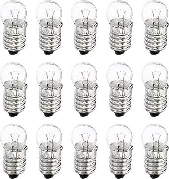 MECCANIXITY E10 Screw Base Miniature Bulbs DC 6V Warm Yellow Light Mini ...