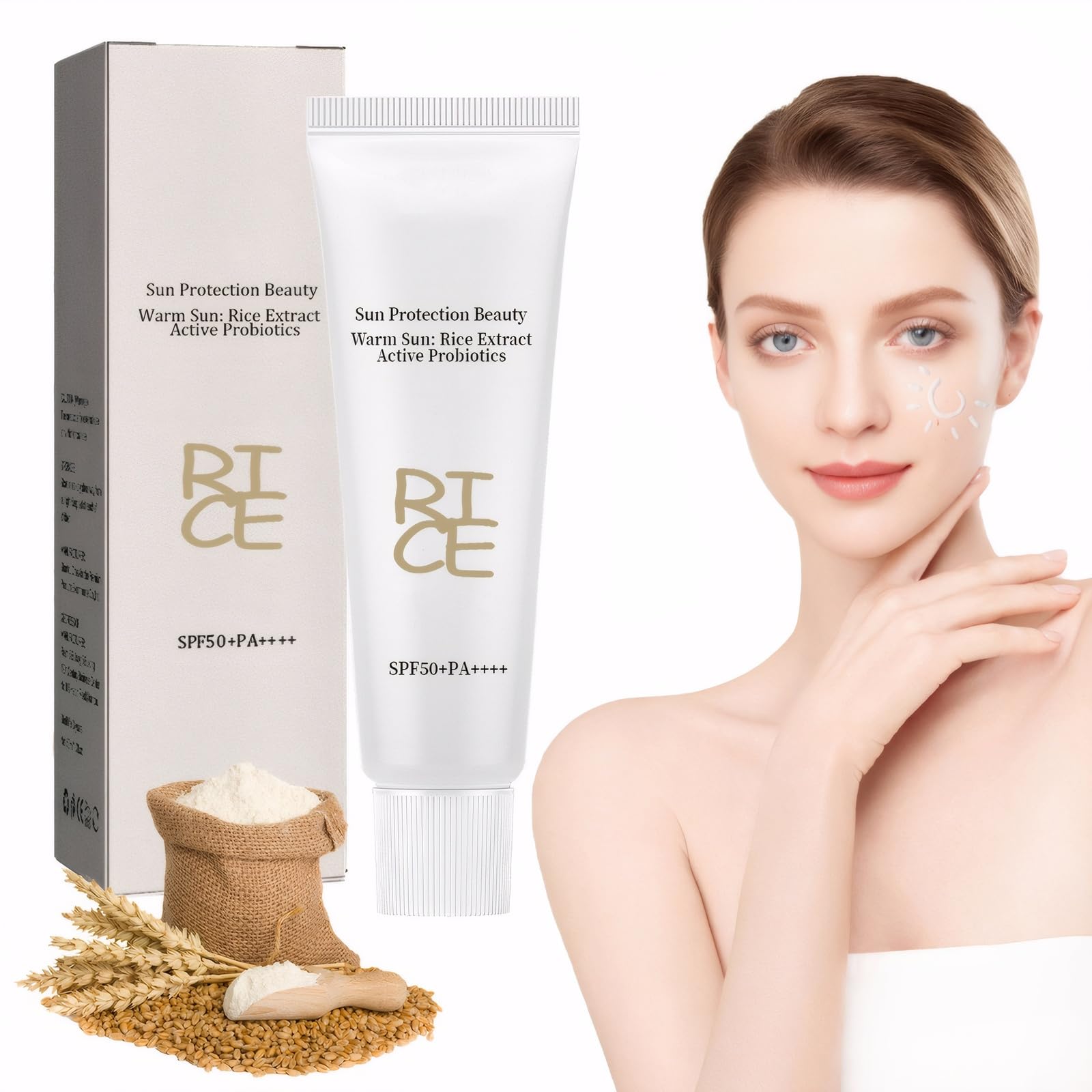 Sunscreen Spf 50 Korean Sunscreen Spf 50 Face Moisturiser Rice ...