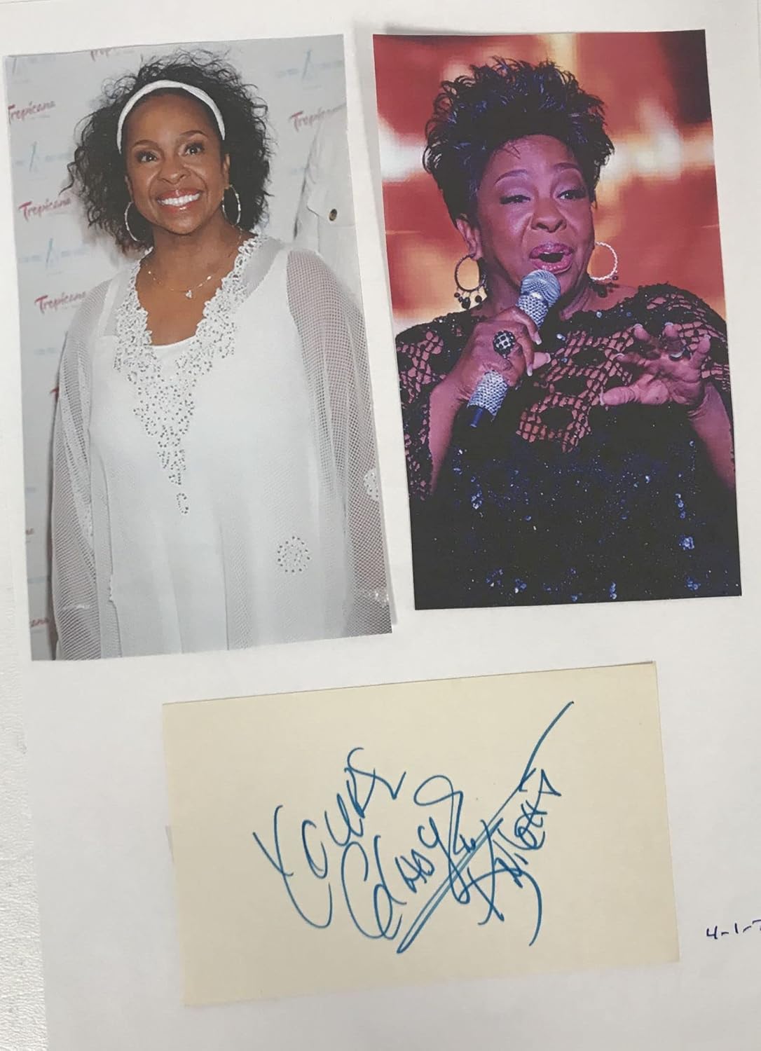 Gladys Knight Signed Autographed Vintage Signature Card 8.5x11 Display ...