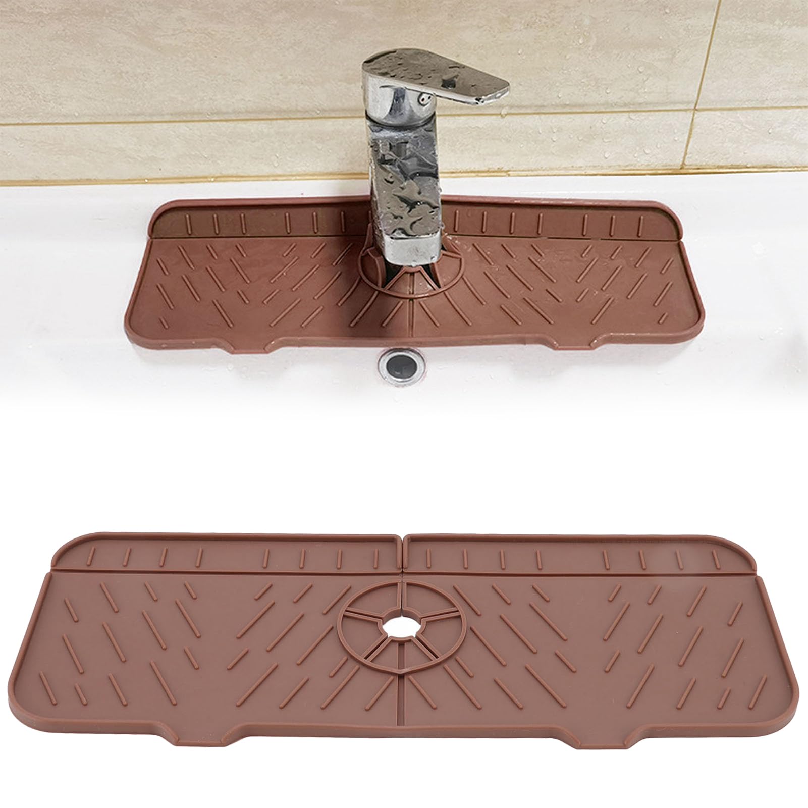 Amazon.com: Kitchen Bathroom Silicon Sink Water Splash Guard Drying ...