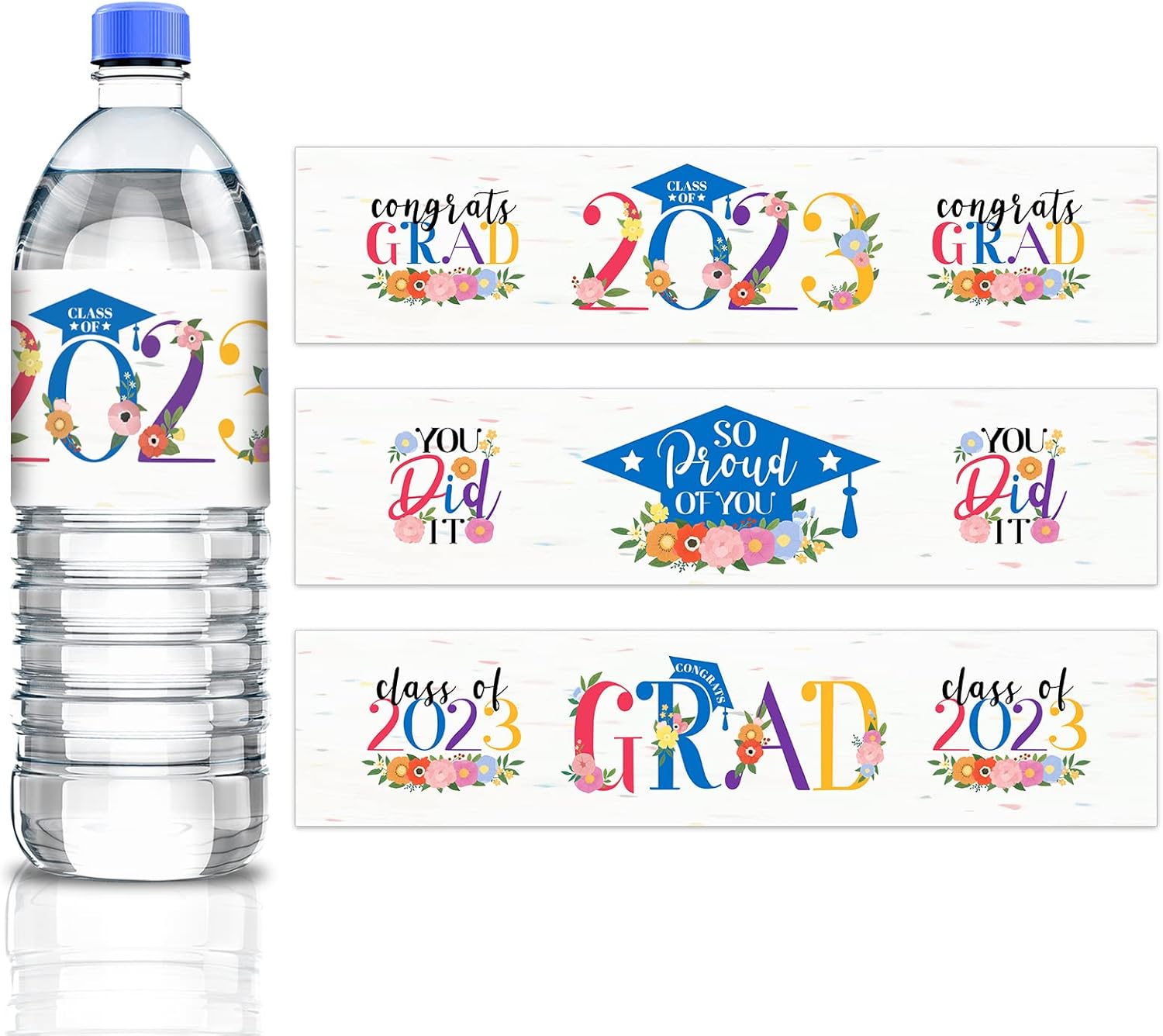 Amazon.com: FLYAB 24PCS Graduation Party Water Bottle Labels 2023 Class ...