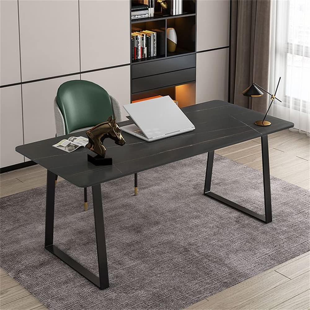 Amazon.com: LAKIQ Modern Stone Writing Desk Home Office Working Table ...