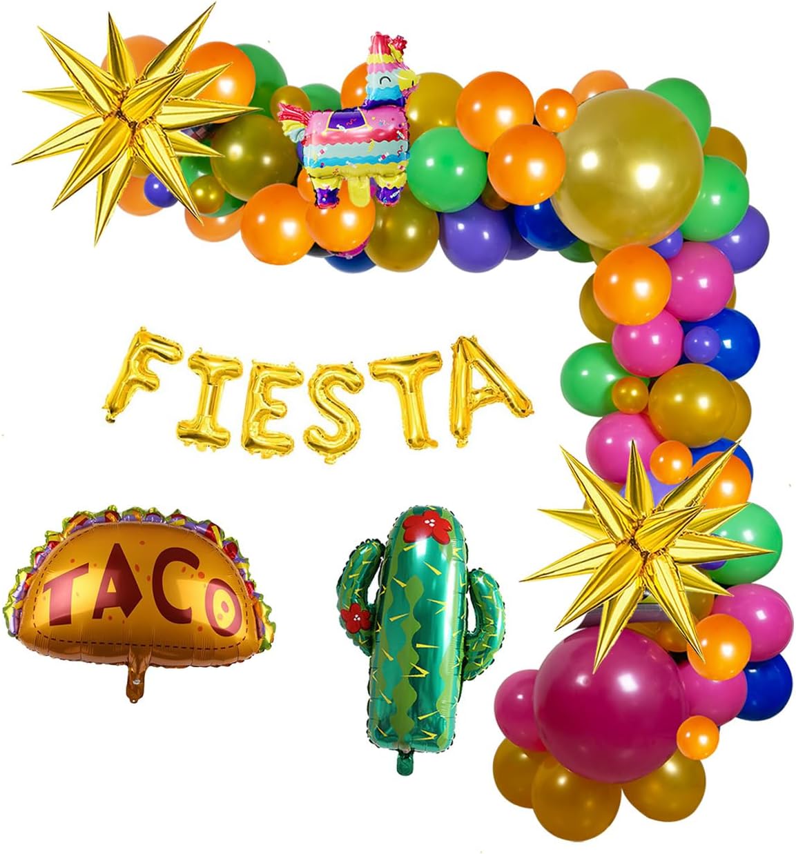 Amazon.com: Fiesta Party Decorations Fiesta Balloon Garland Cactus Foil ...