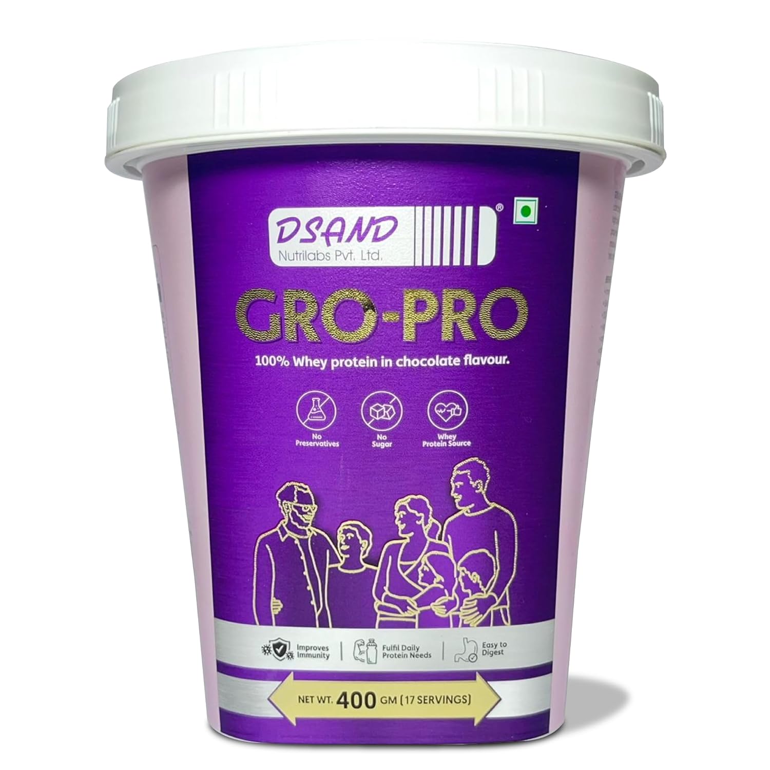 DSAND GRO-PRO Chocolate Flavour Whey Protein | No Preseratives | No ...