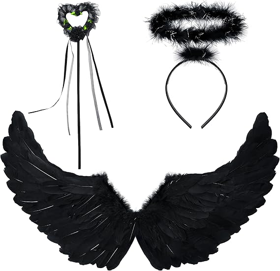 Amazon.com: REDSTAR FANCY DRESS 3pc Dark Angel Costume for Women ...