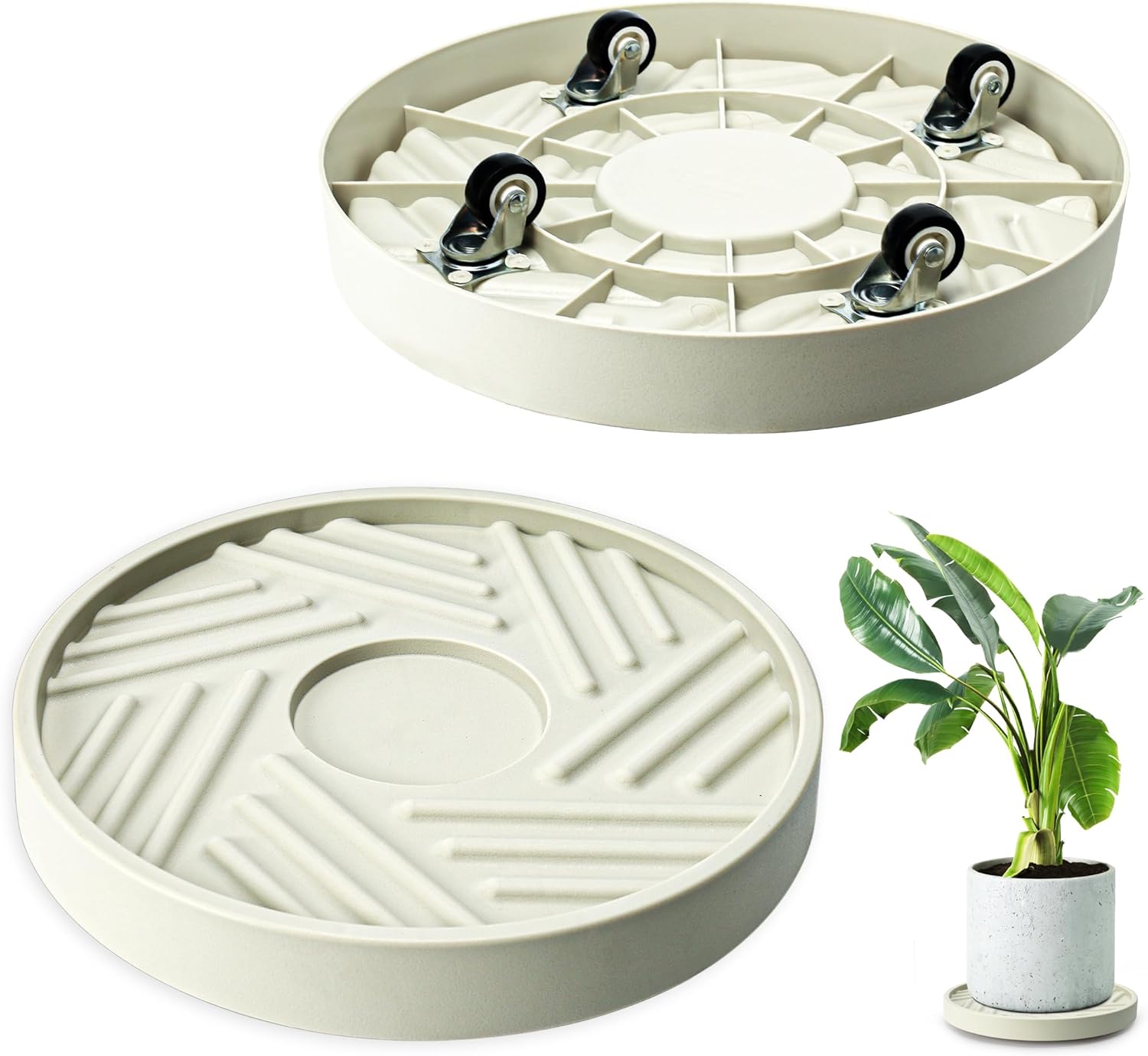 2PCS Round Plant Caddy with Hidden Wheels, Heavy Philippines | Ubuy
