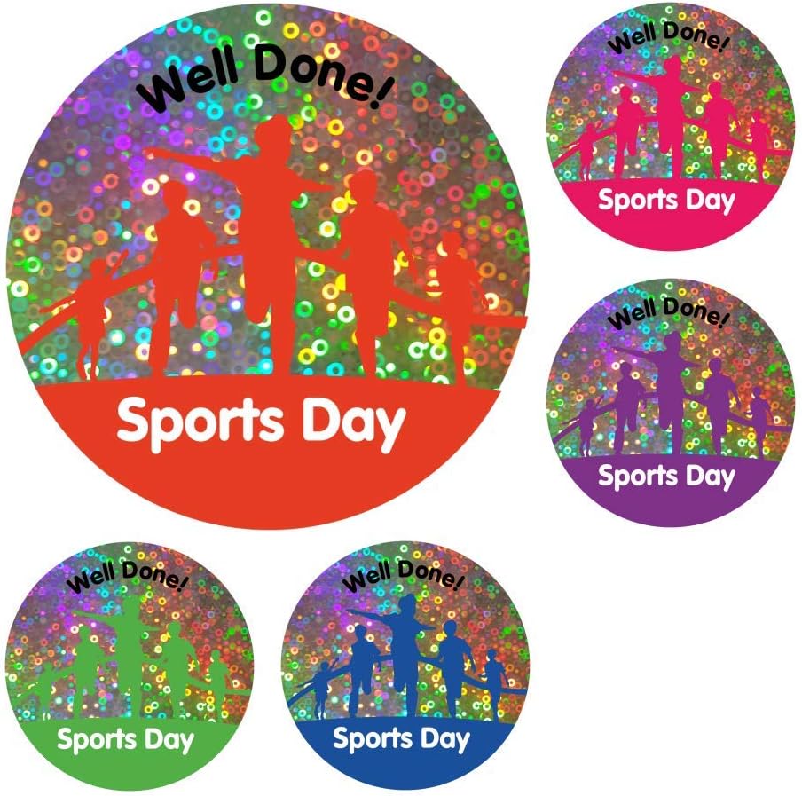 Amazon.com: School Stickers Sparkly Sports Day Finish Line Stickers ...