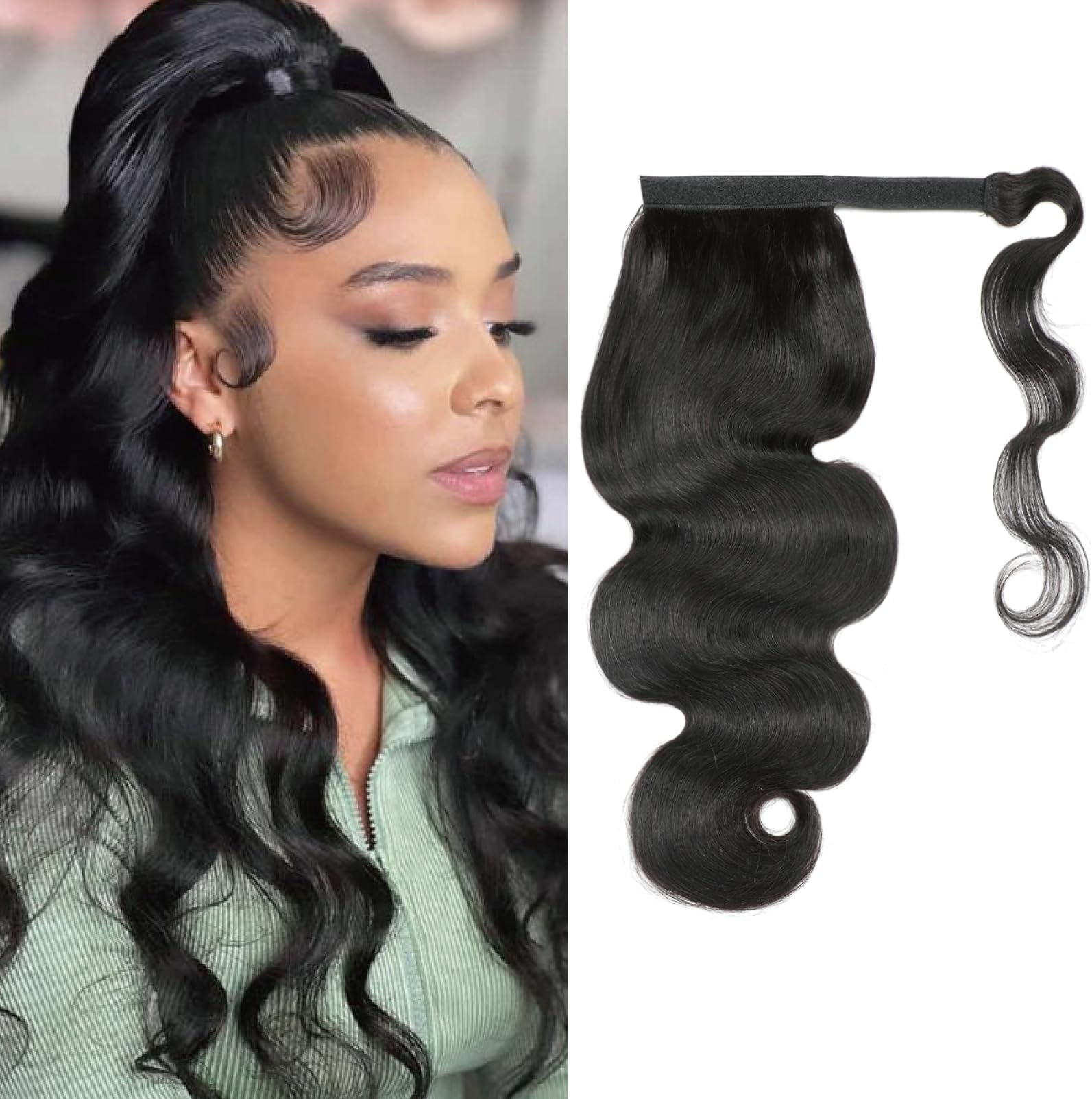 Amazon.com : Kinky Curly Ponytail Extension Human Hair Drawstring ...