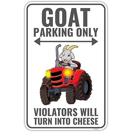 Amazon.com : Venicor Beware of Goat Sign Decor - 8 x 12 Inches ...