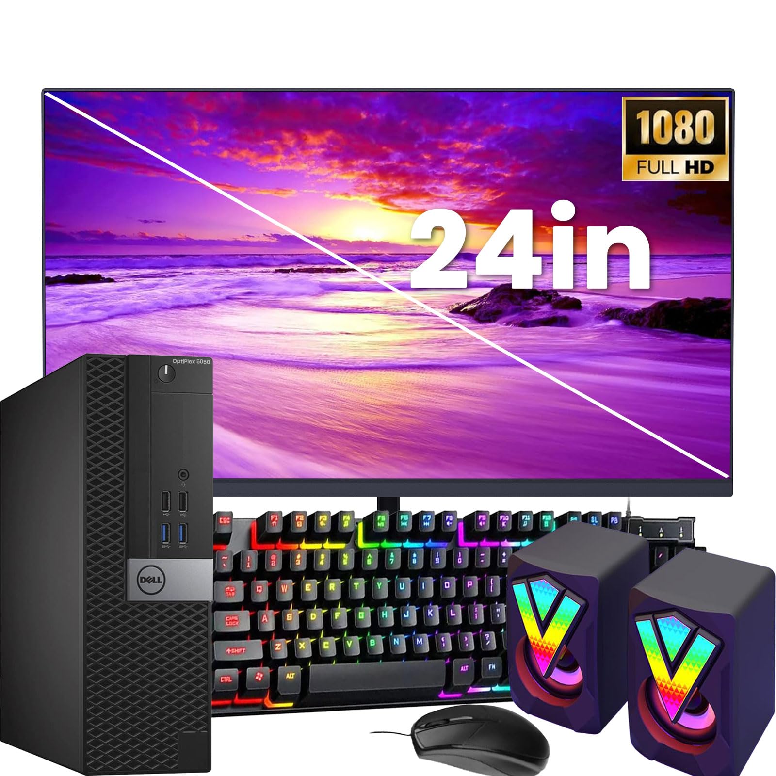 Amazon.com: Dell Optiplex 5050 SFF Desktop Computer with 23.8" 1080p ...