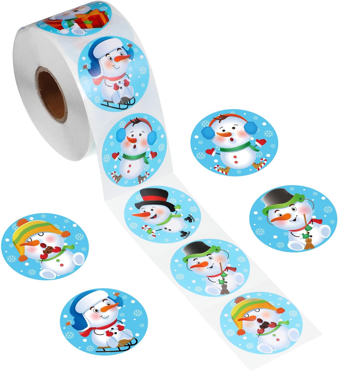 Amazon.com : 600 Pieces Cute Stickers Winter Stickers Roll 1.5 Inch ...