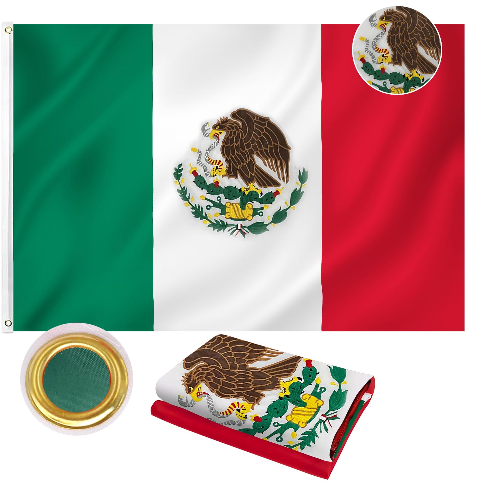 Buy Mexican 3x5 FT Outdoor, Heavy Duty 210D Oxford Fabric Mexico ...