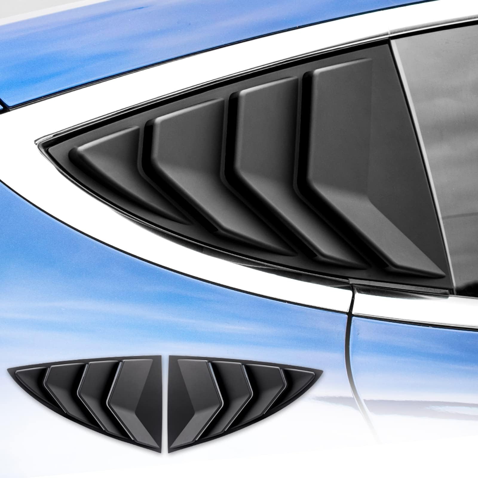 Amazon.com: Side Window Louvers for Tesla Model Y 2020-2023 Air Vent ...