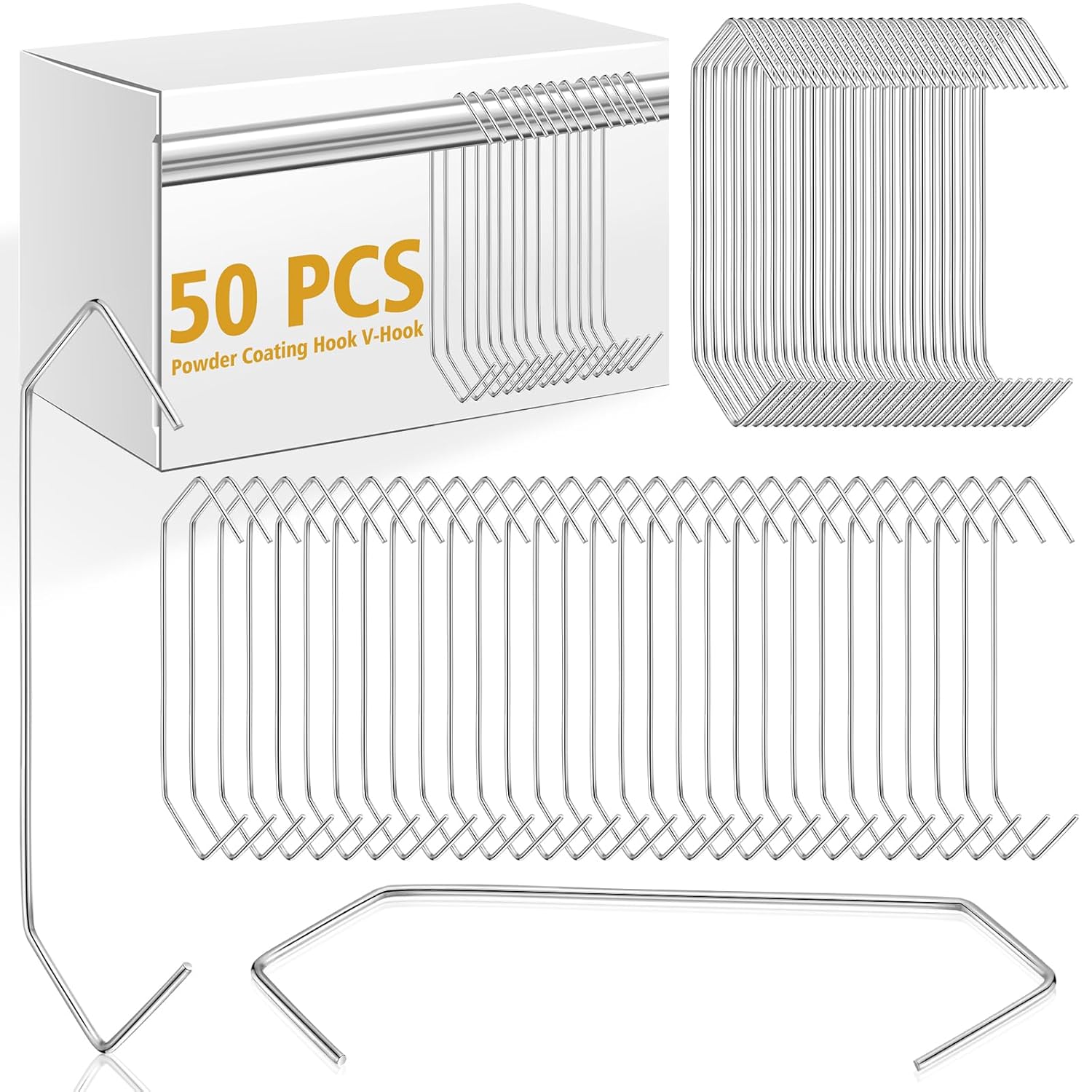 MorningRo 50 Pcs Powder Coating Hook V-Hook, Powder Coating Kit for ...