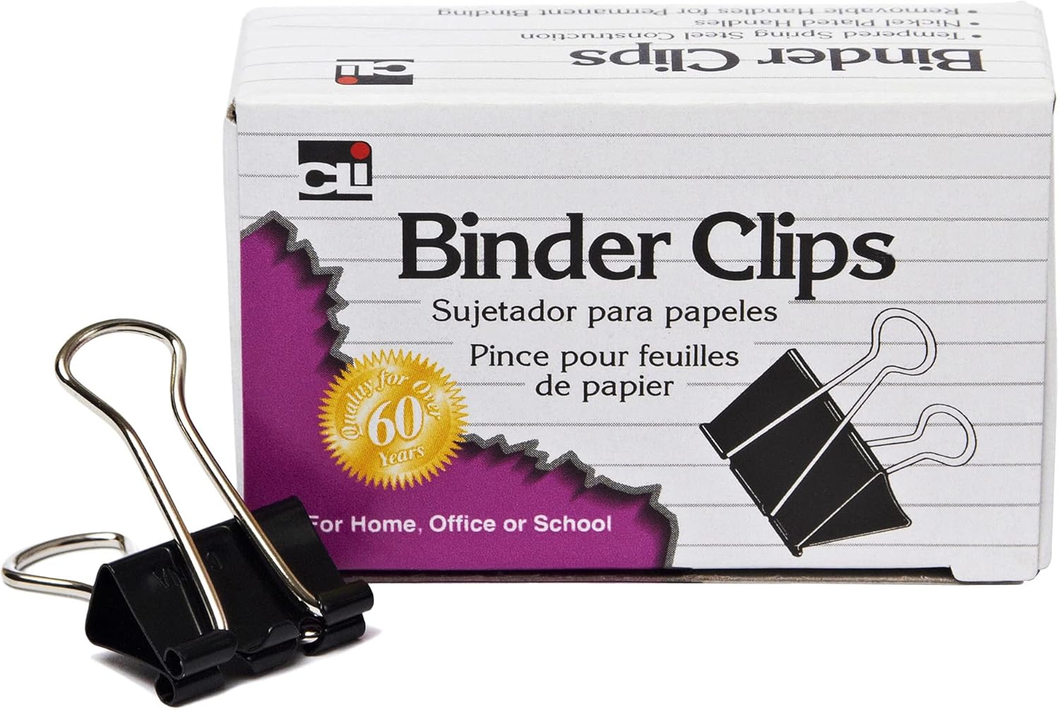 Amazon.com : Charles Leonard Binder Clips, Mini, Black/Silver, 12-Pack ...