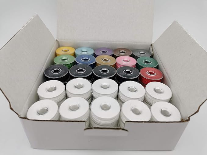 Amazon.com: DOUBLELIN Prewound Bobbins MPM-40S2, Size M/Style M/Jumbo ...